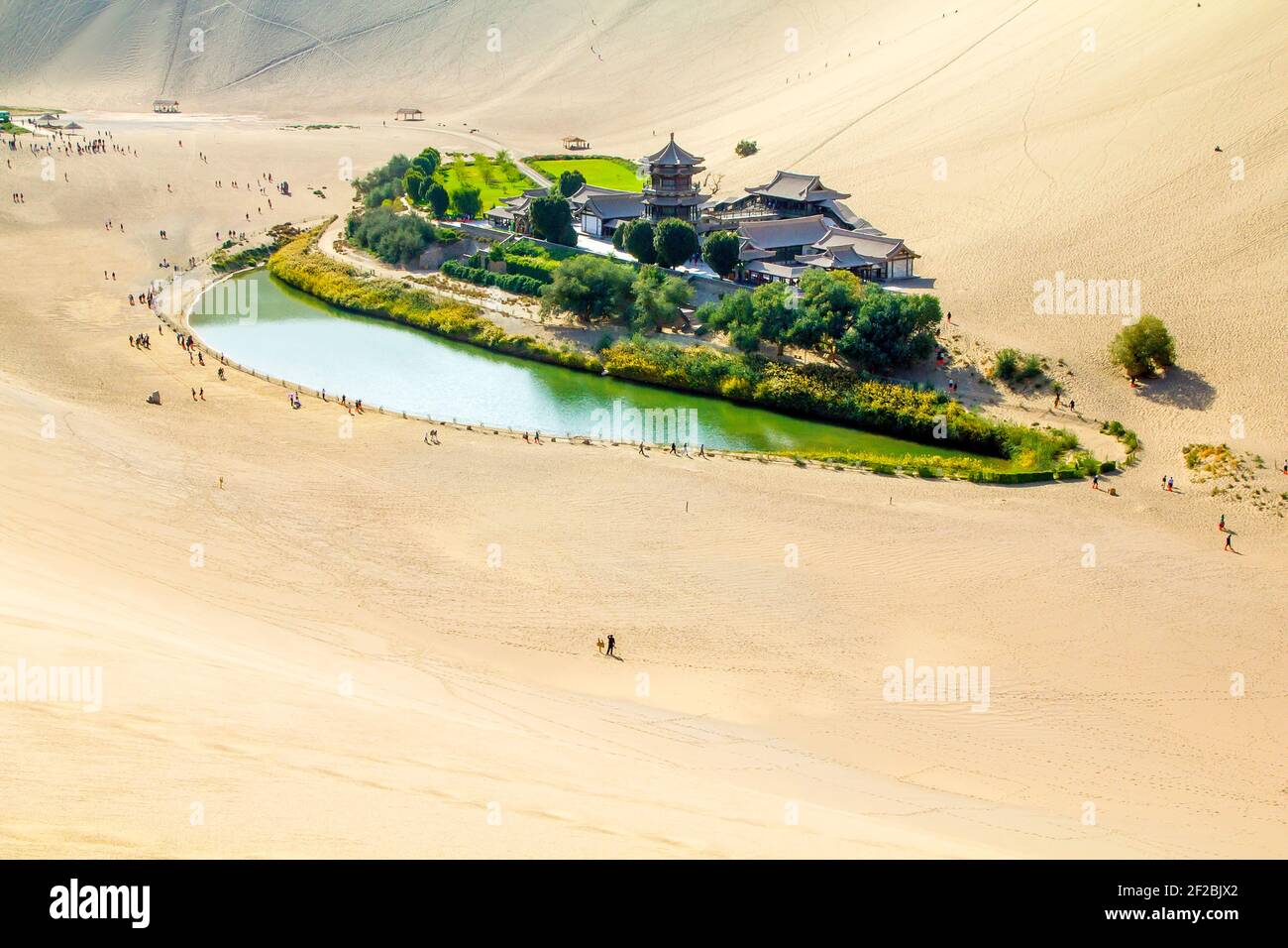 Crescent Moon Lake near Dunhuang, China Stock Photo - Alamy