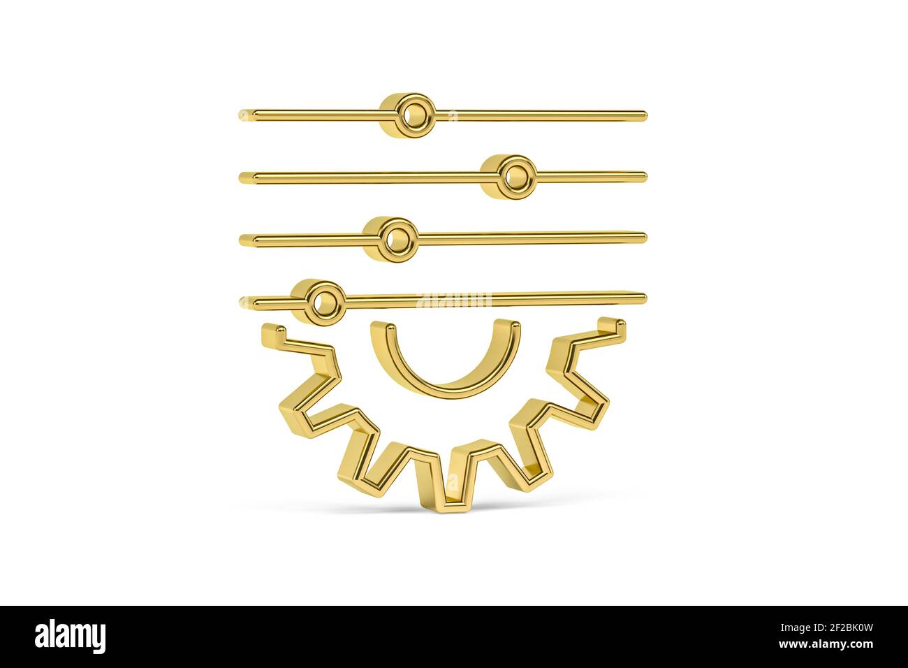 Golden 3d equalizer icon isolated on white background - 3D render Stock ...