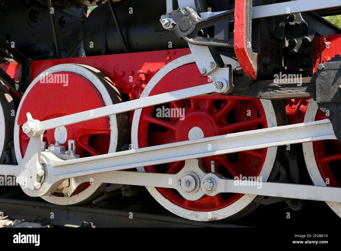 Ancient steam locomotive, Moscow museum of railway in Russia, Rizhsky ...