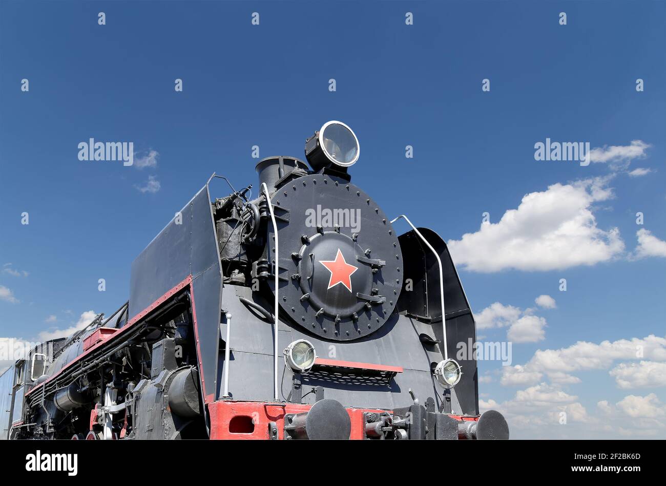 Ancient steam locomotive, Moscow museum of railway in Russia, Rizhsky ...