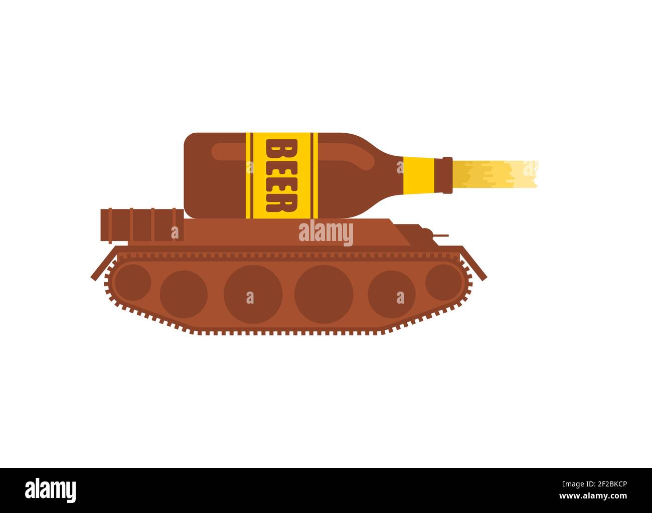 Beer tank. Alcoholic Troops. Military tank shoots beer. vector ...