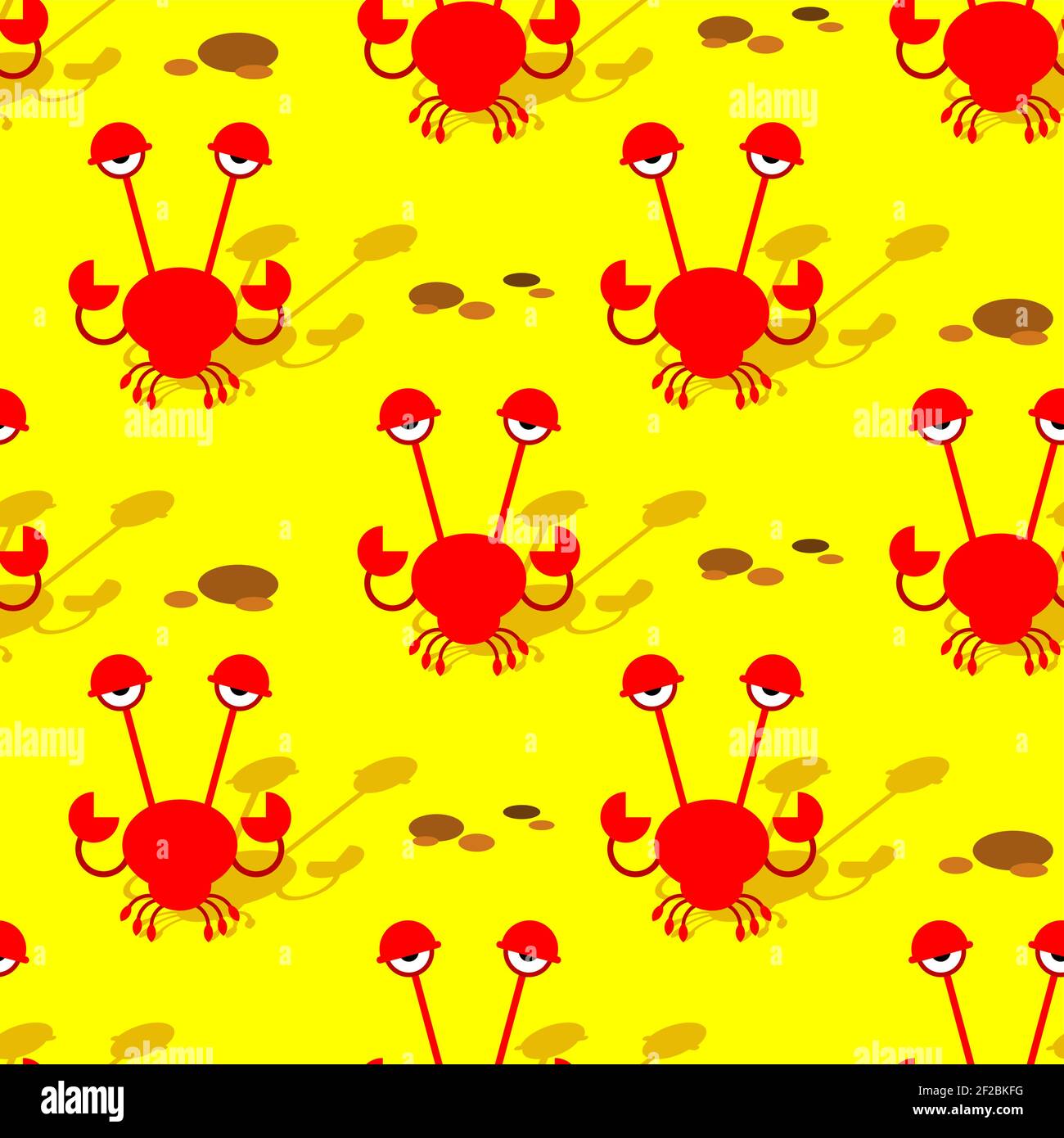 Crab cartoon pattern seamless. sea crayfish background. vector texture ...