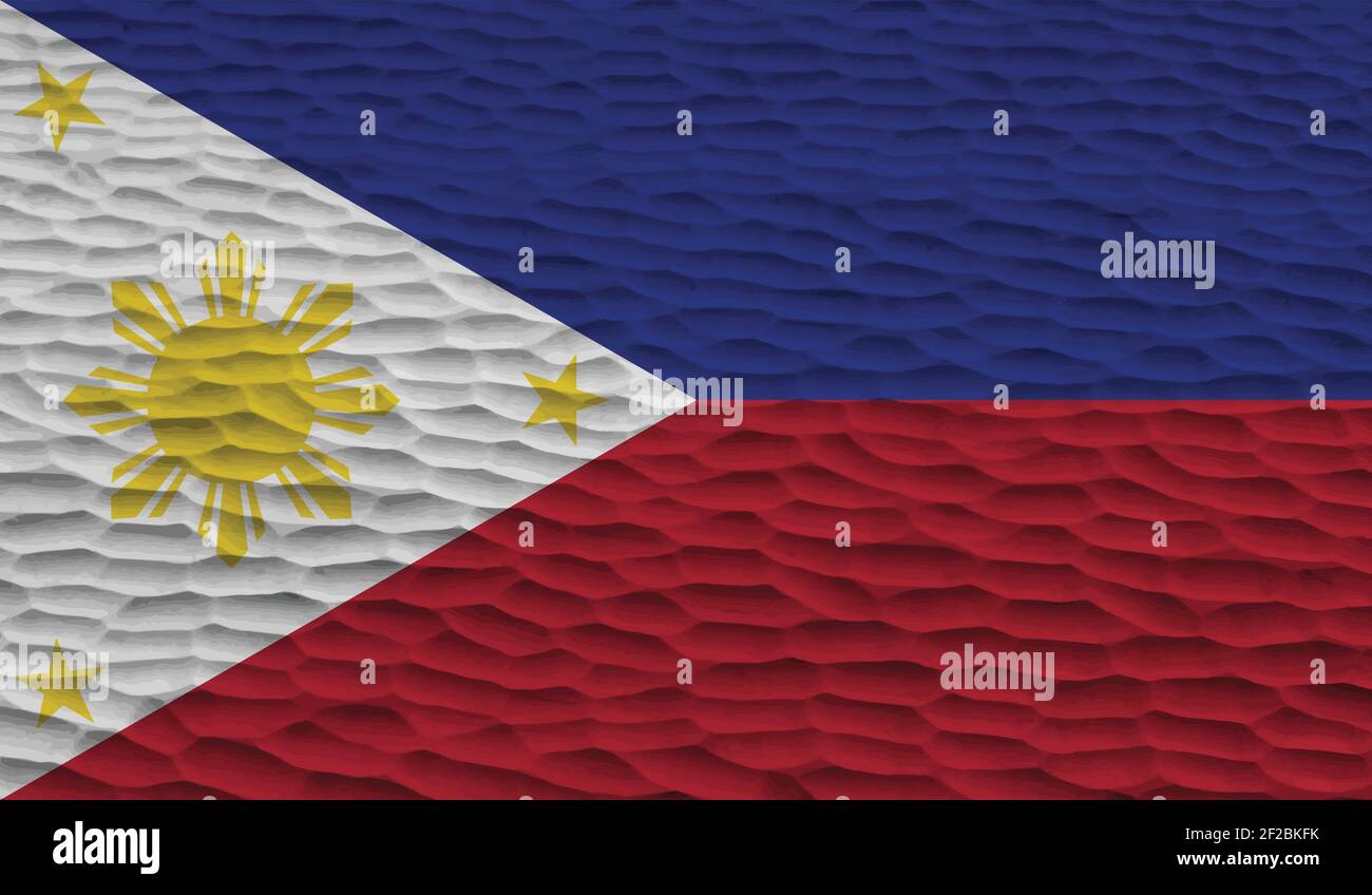 Philippines flag with waving grunge texture. Vector background Stock ...