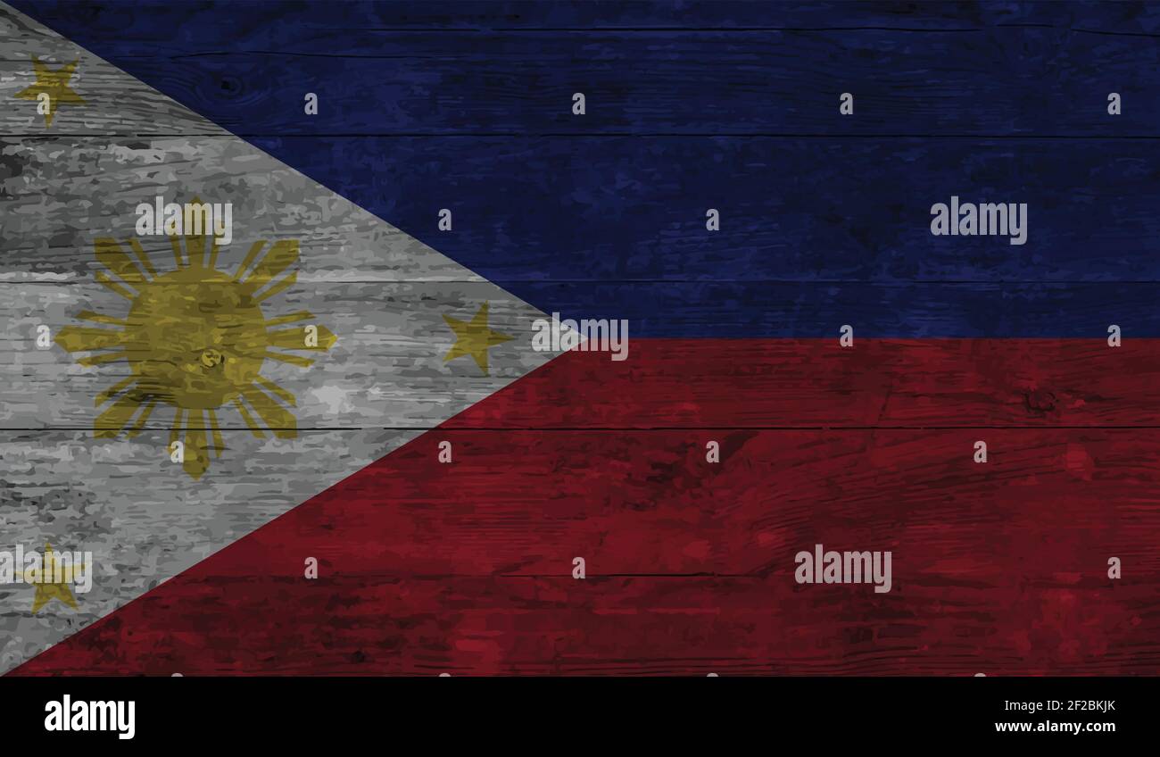 Philippines flag with waving grunge texture. Vector background Stock ...