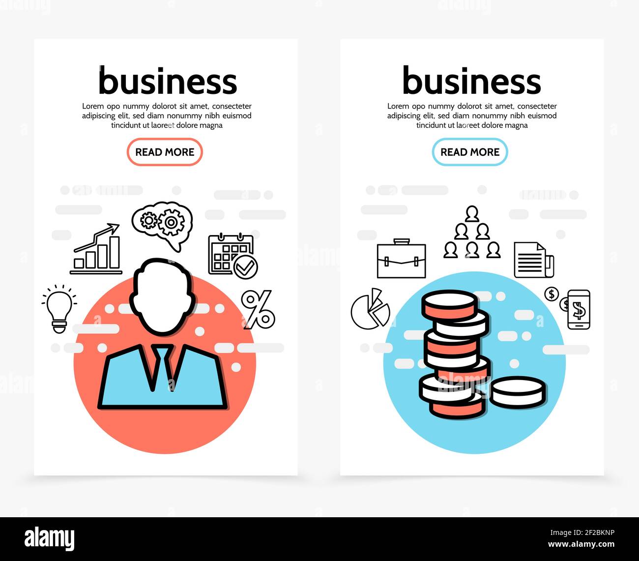 Business finance vertical banners with businessman lightbulb graph ...