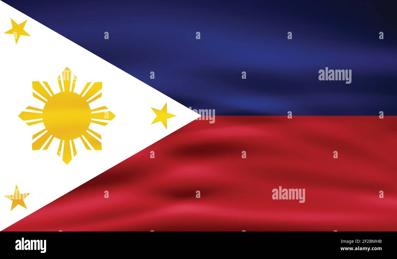 Philippines flag with waving grunge texture. Vector background Stock ...