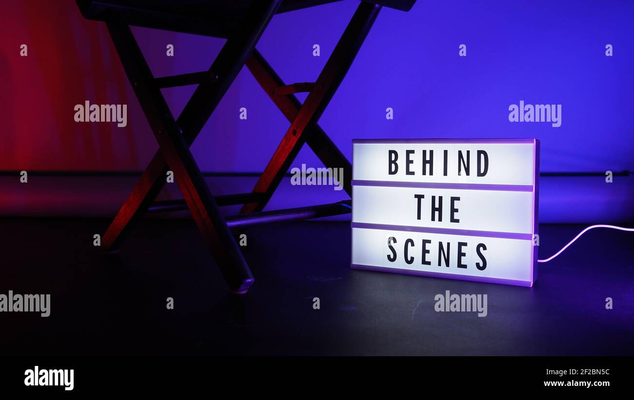 Behind the scenes text on letterboard Lightbox or Cinema Light box ...