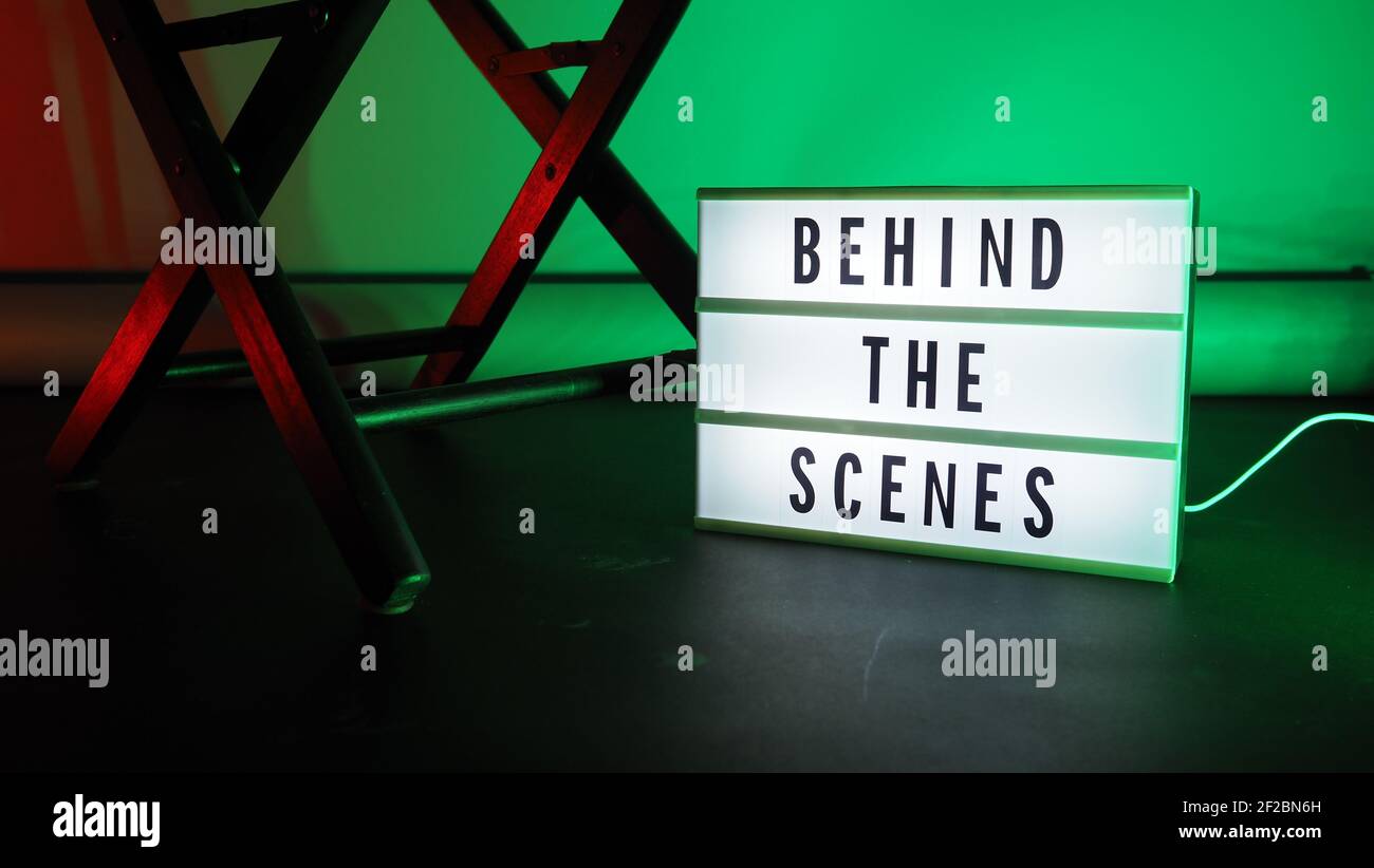 Behind the scenes text on letterboard Lightbox or Cinema Light box ...