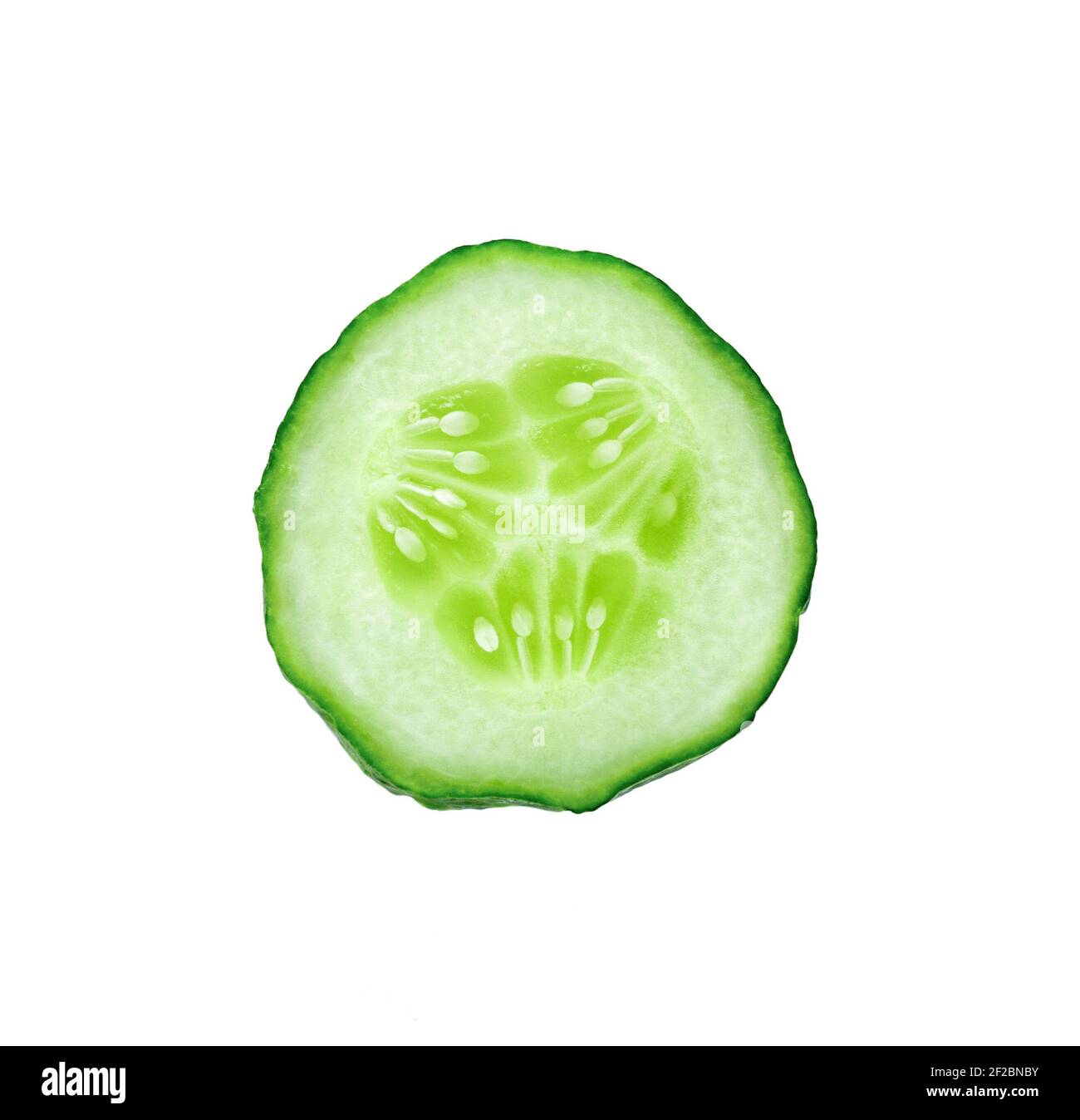 Cucumber. Fresh cucumber slices isolated on white background. Cucumber ...
