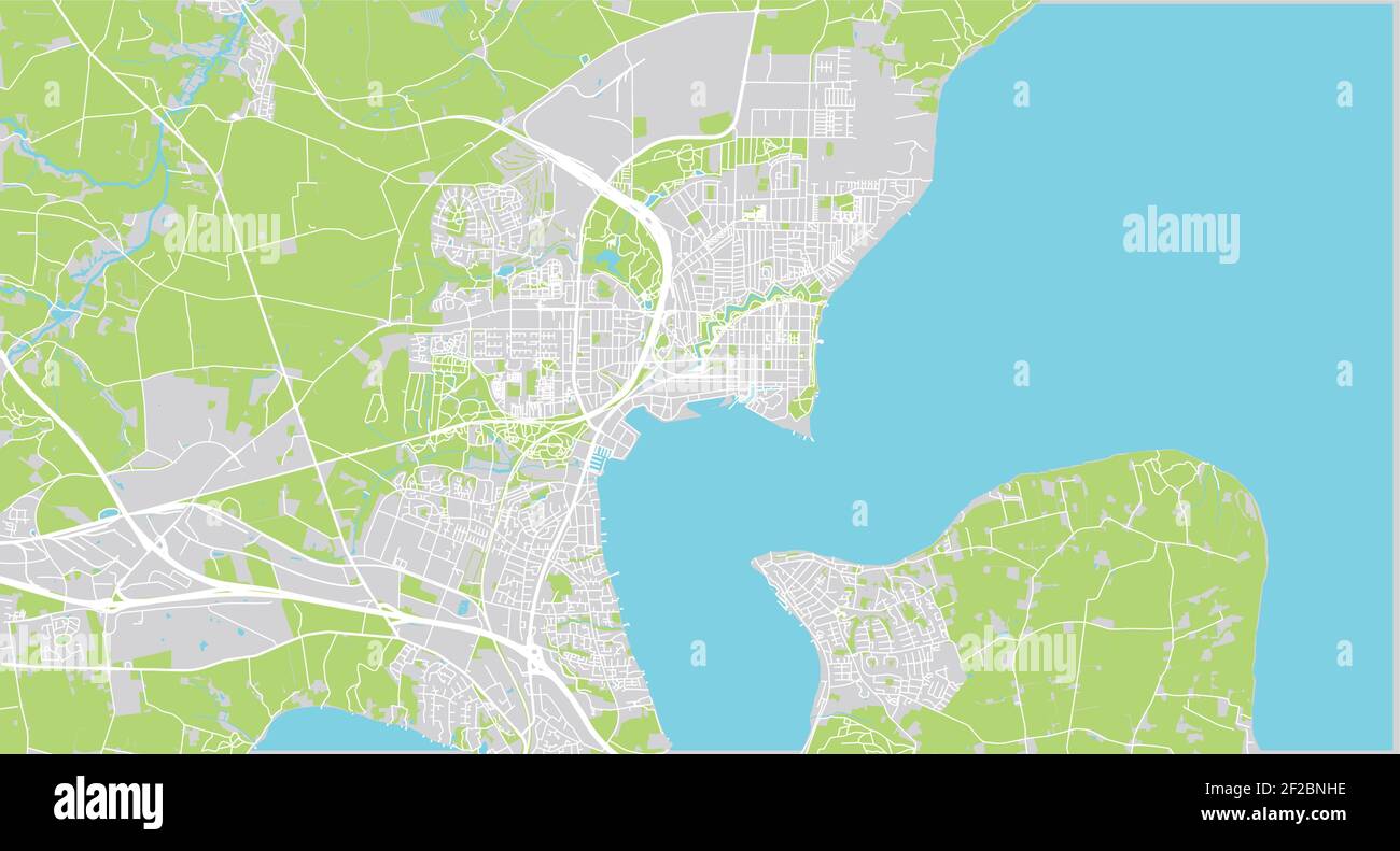 Urban vector city map of Fredericia, Denmark Stock Vector Image & Art ...