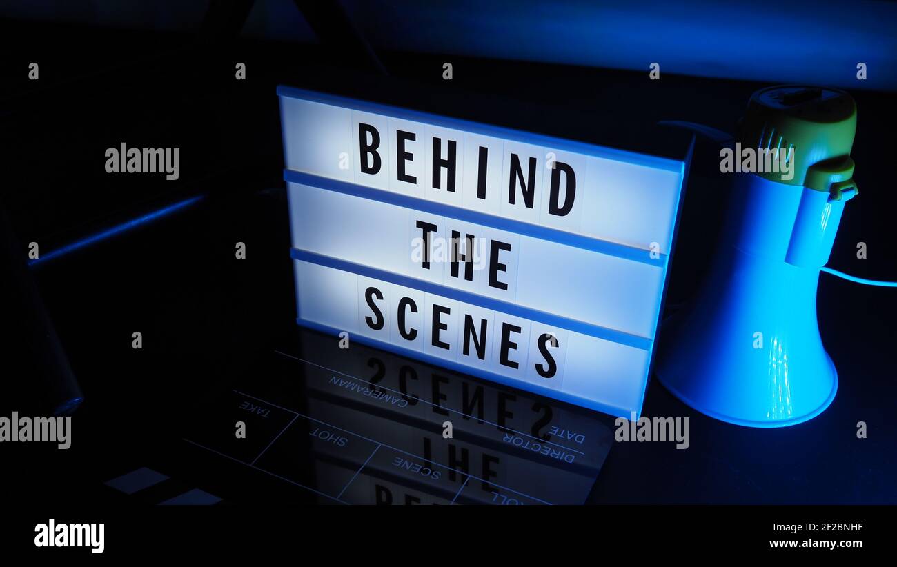 Behind the scenes text on letterboard Lightbox or Cinema Light box ...
