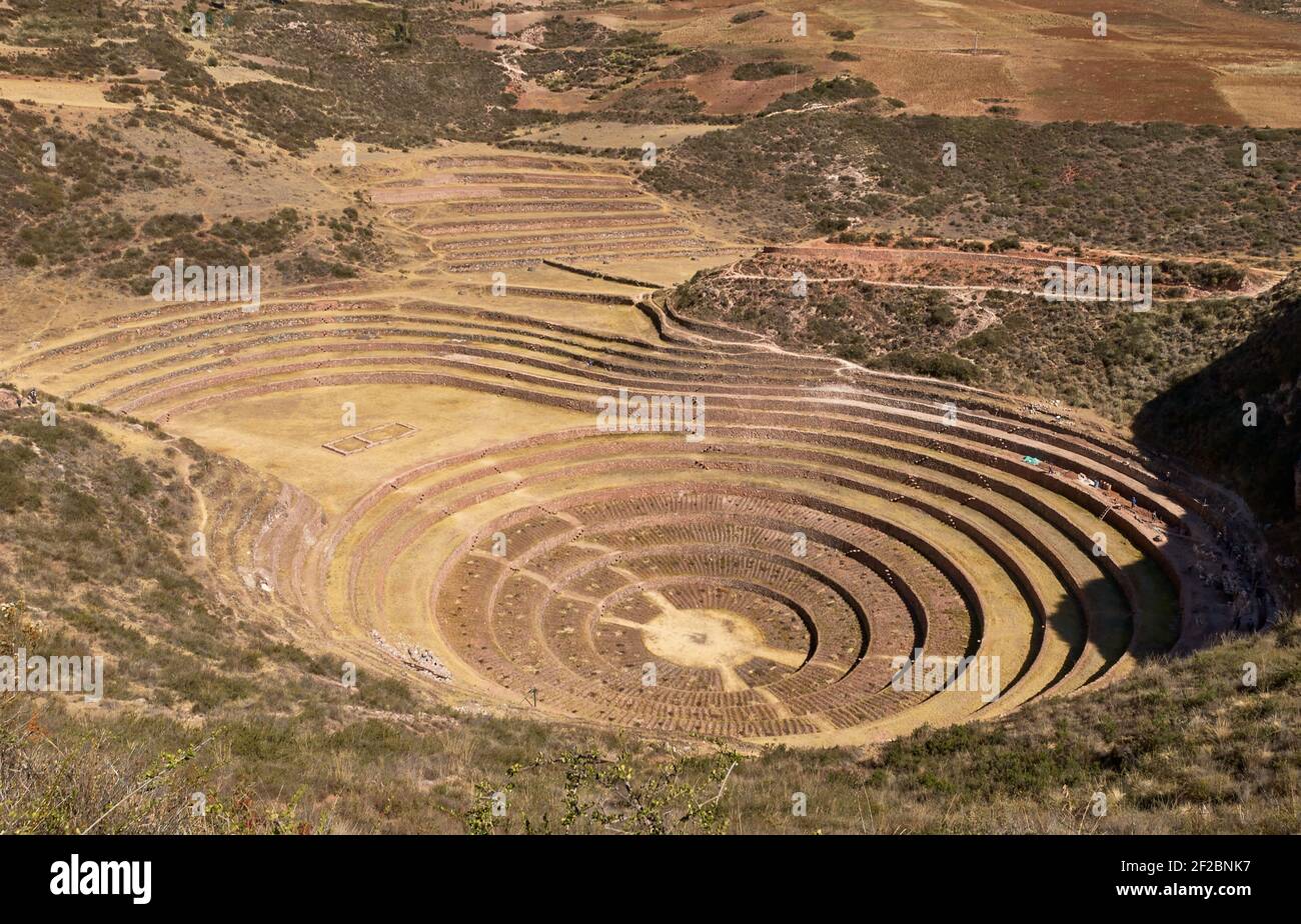 Agricultural Inca Terraces at Moray, probably a agricultural experiment ...