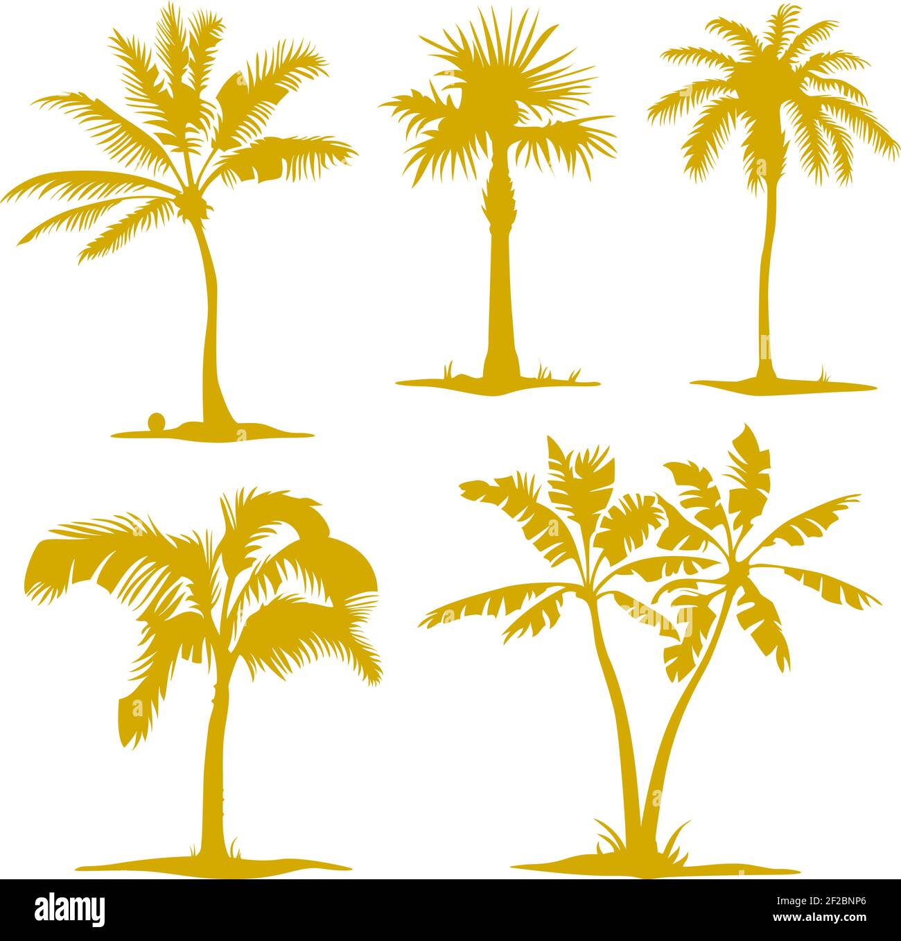 Vector palm contours isolated on white. Illustration set Stock Vector ...