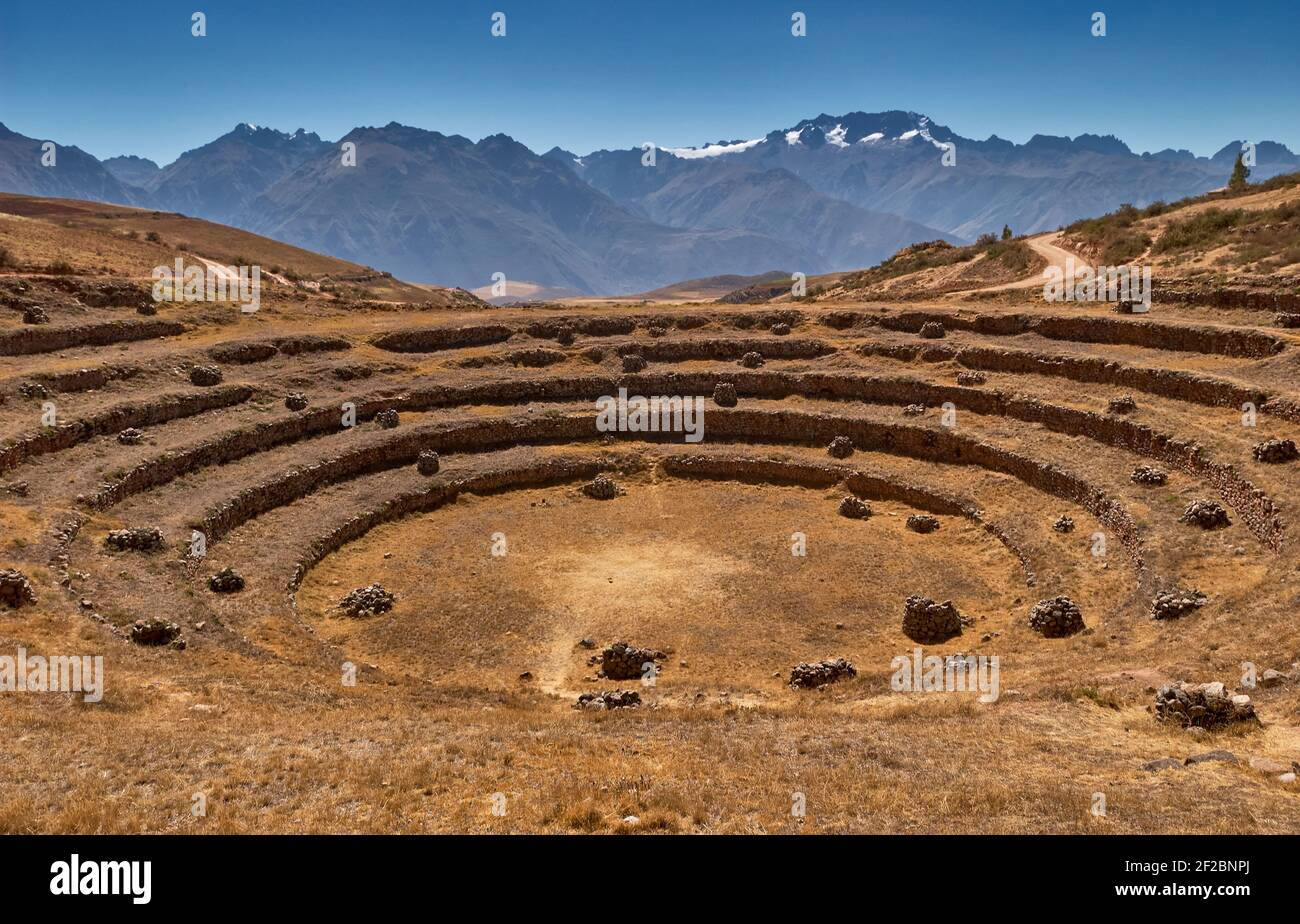 Agricultural Inca Terraces at Moray, probably a agricultural experiment ...