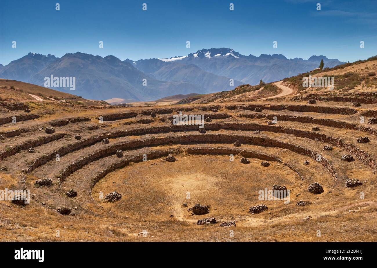Agricultural Inca Terraces at Moray, probably a agricultural experiment ...