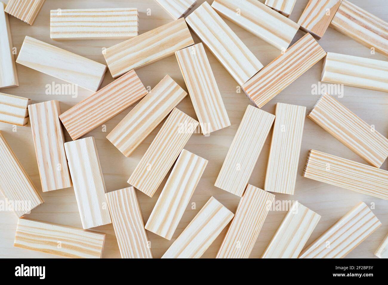 Wooden blocks on the wooden table background Stock Photo - Alamy
