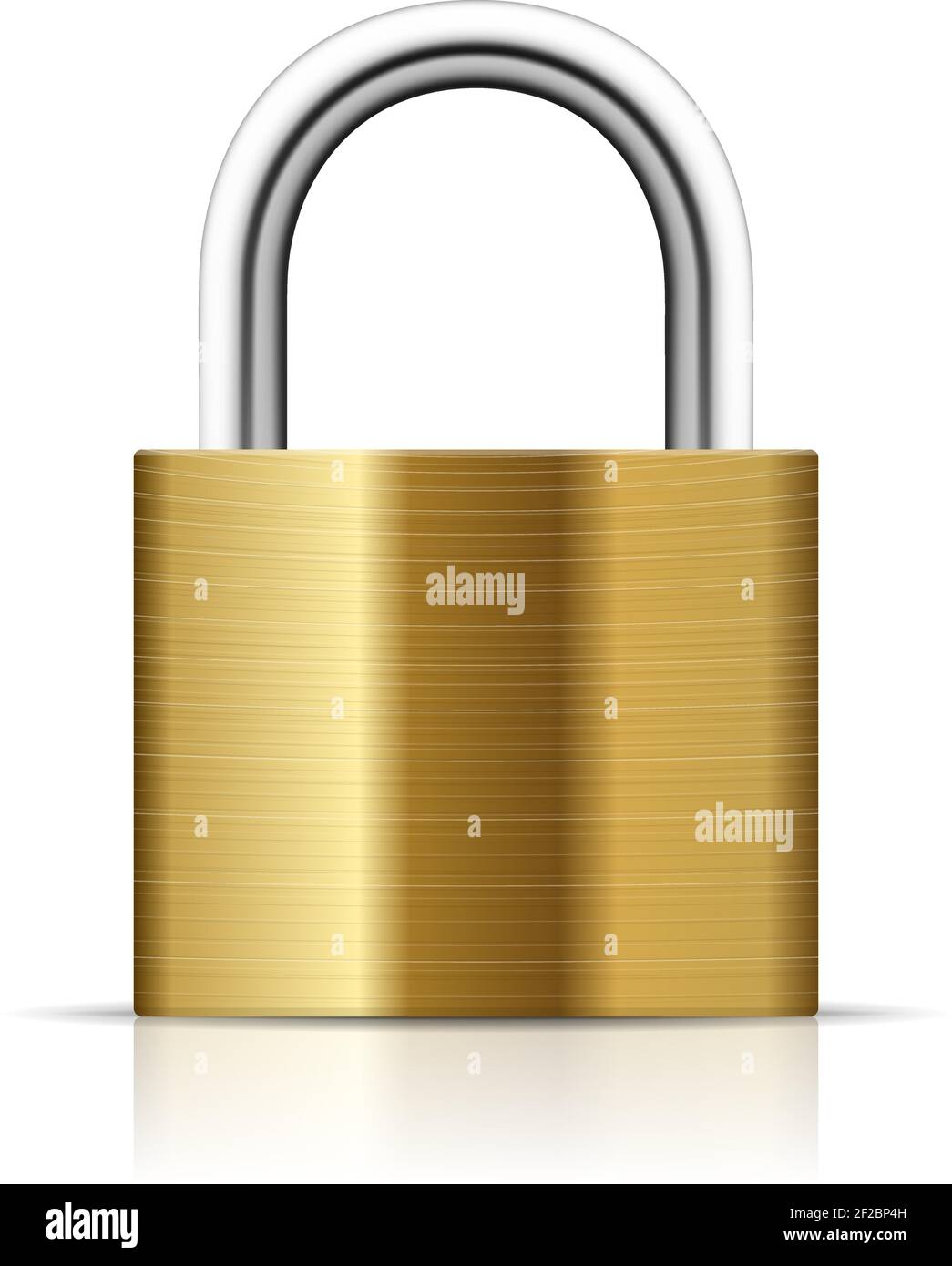 Realistic Padlock Illustration. Closed lock security icon isolated on ...