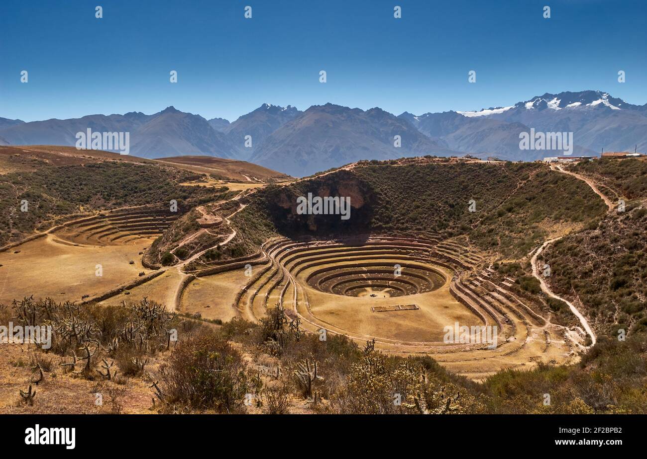 Agricultural Inca Terraces at Moray, probably a agricultural experiment ...
