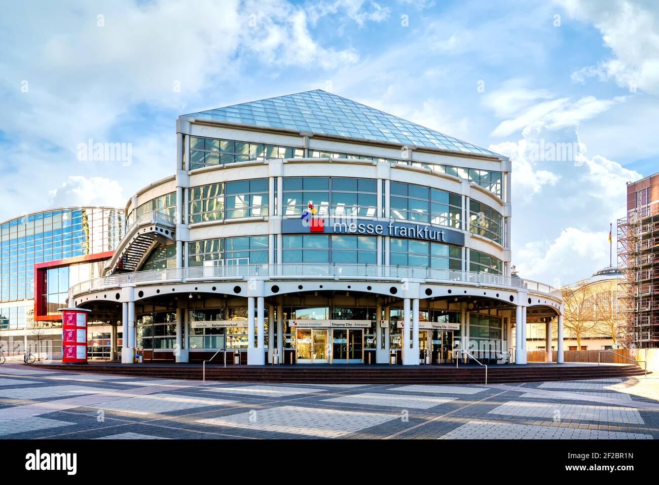 Frankfurt, Hesse, Germany -2020: Entrance to Frankfurt Trade Fair ...