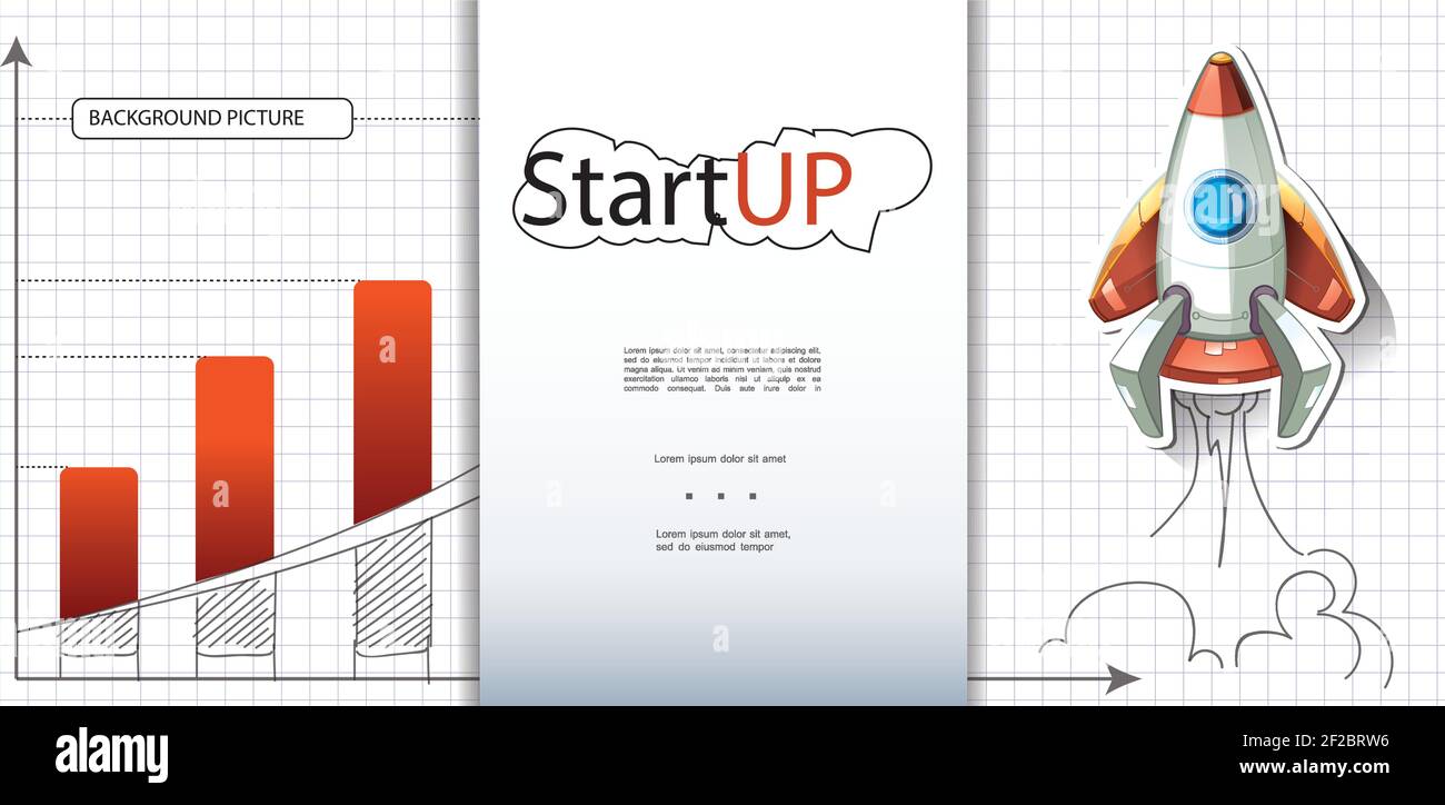 Flying rocket chart startup Stock Vector Images - Alamy