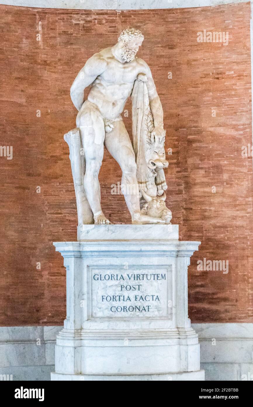 Ercole Farnese in entrance of the Royal Palace of Reggia di Caserta ...