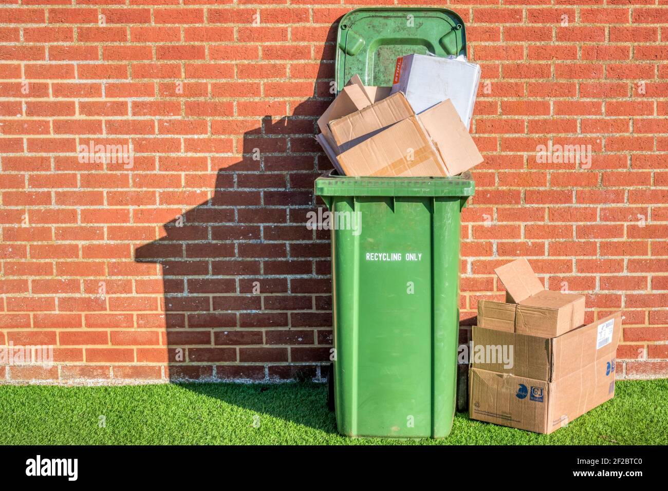 Cardboard boxes for recycling are accumulating as people receive ...