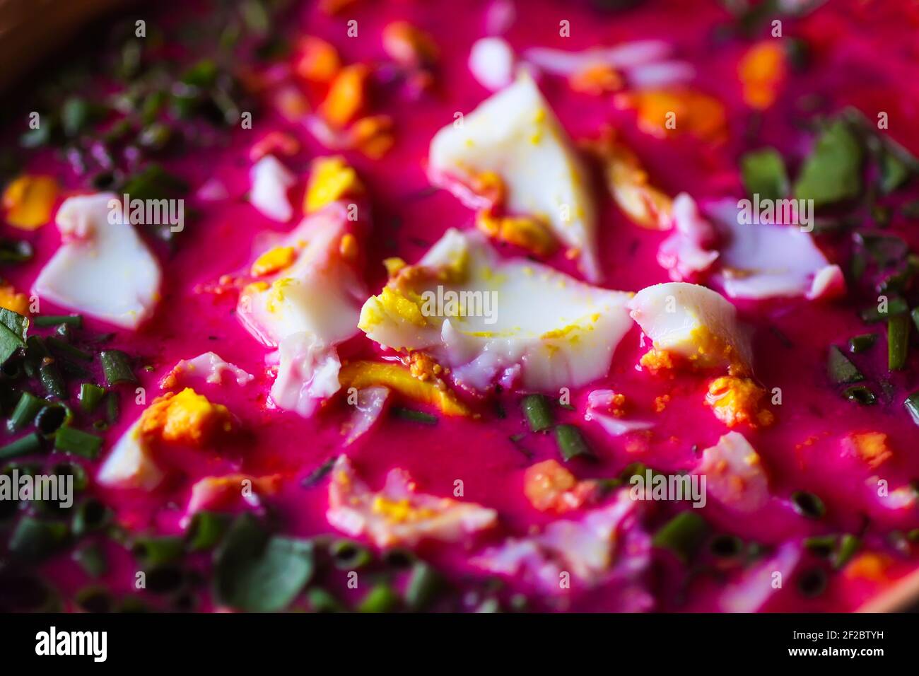 Traditional lithuanian cold soup with beet and eggs Stock Photo - Alamy