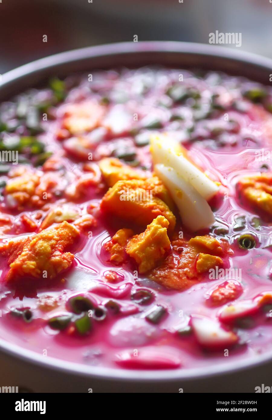 Traditional lithuanian cold soup with beet and eggs Stock Photo - Alamy