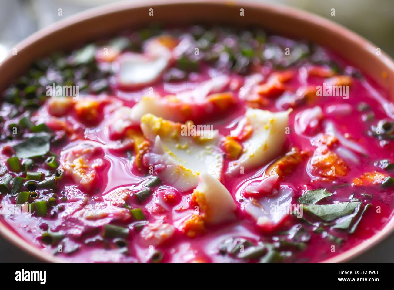 Traditional lithuanian cold soup with beet and eggs Stock Photo - Alamy