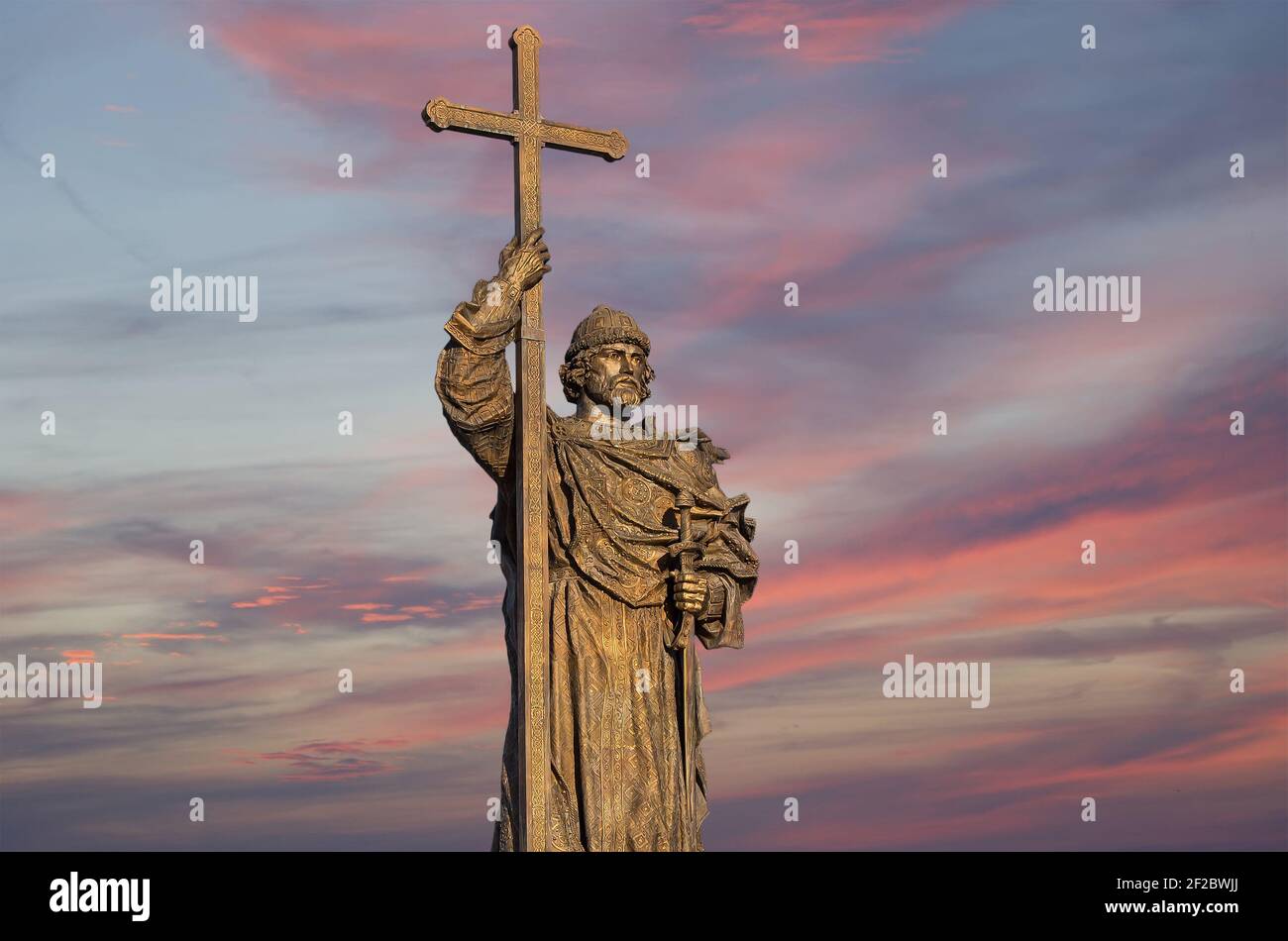 Monument to Holy Prince Vladimir the Great on Borovitskaya Square in ...