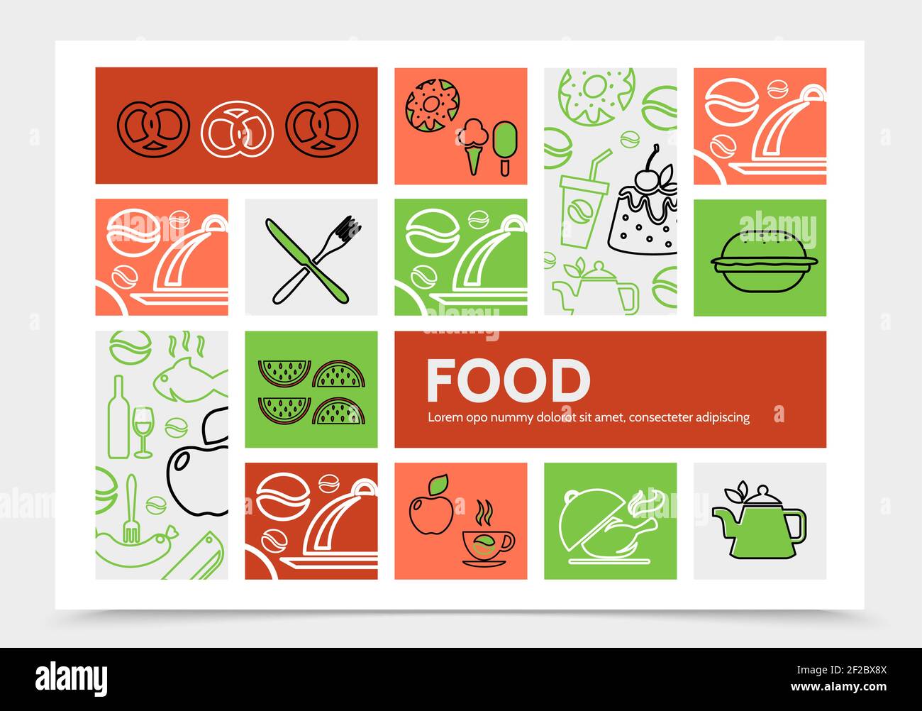 Plate watermelon ice cream Stock Vector Images - Alamy