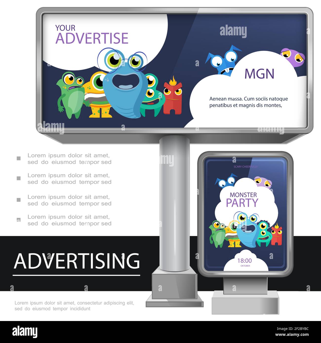 Realistic outdoor advertising template with promotion concept of ...