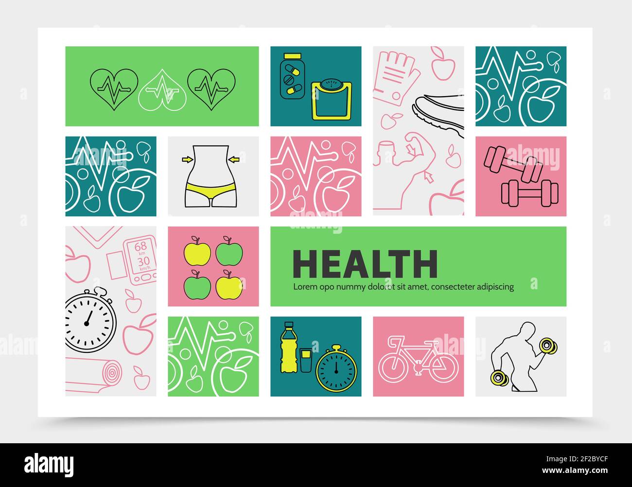 Healthy food drink athlete line Stock Vector Images - Alamy