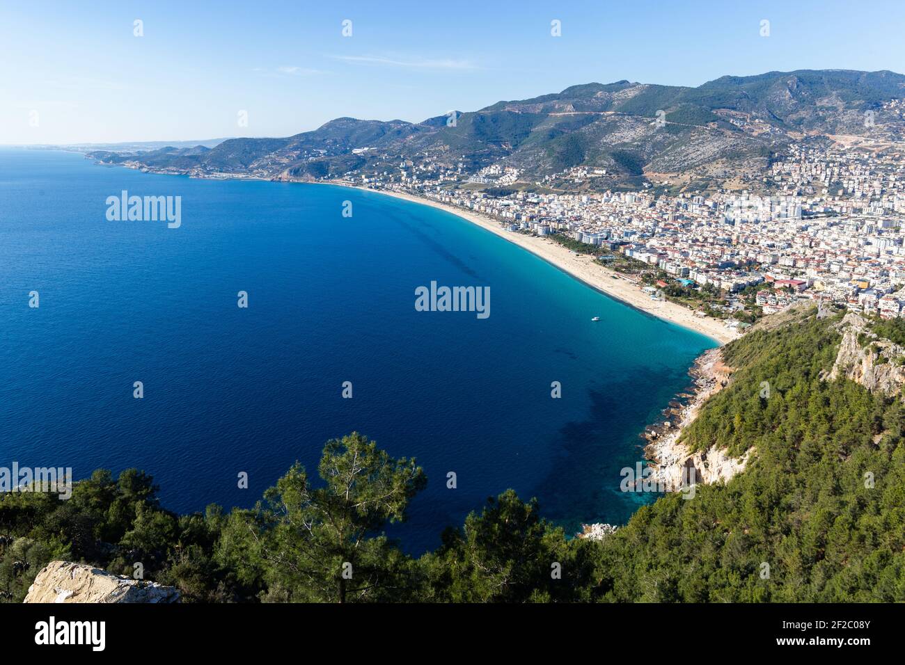 View of the Mediterranean coast Stock Photo - Alamy