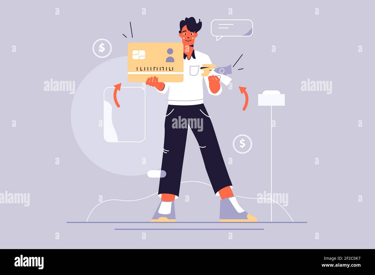 Credit card finance man Stock Vector Images - Alamy