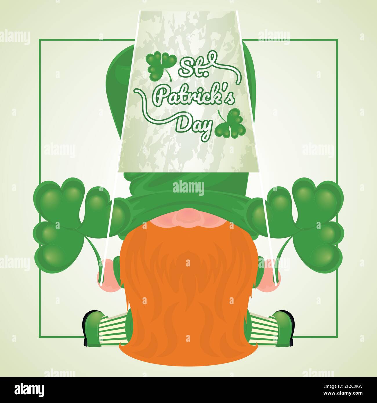 Irish elf cartoon. Saint patricks day card - Vector Stock Vector Image ...