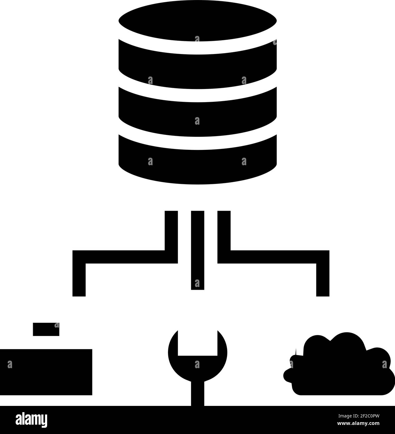 business, fix and cloud storage digital processing glyph icon vector illustration Stock Vector ...