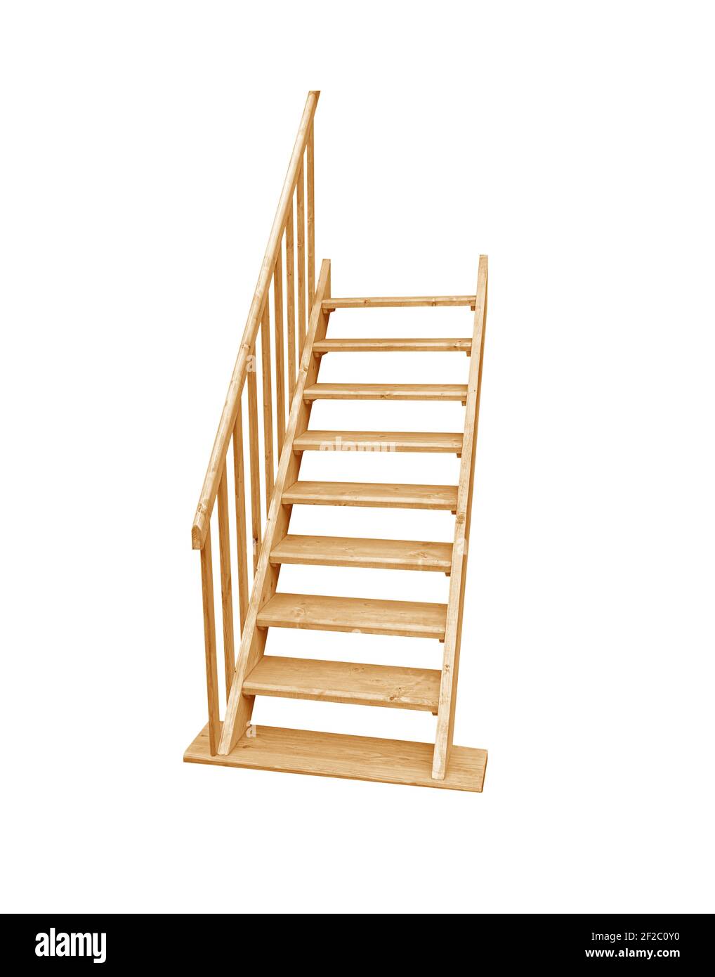Wooden steps of a ladder isolated on white background Stock Photo - Alamy