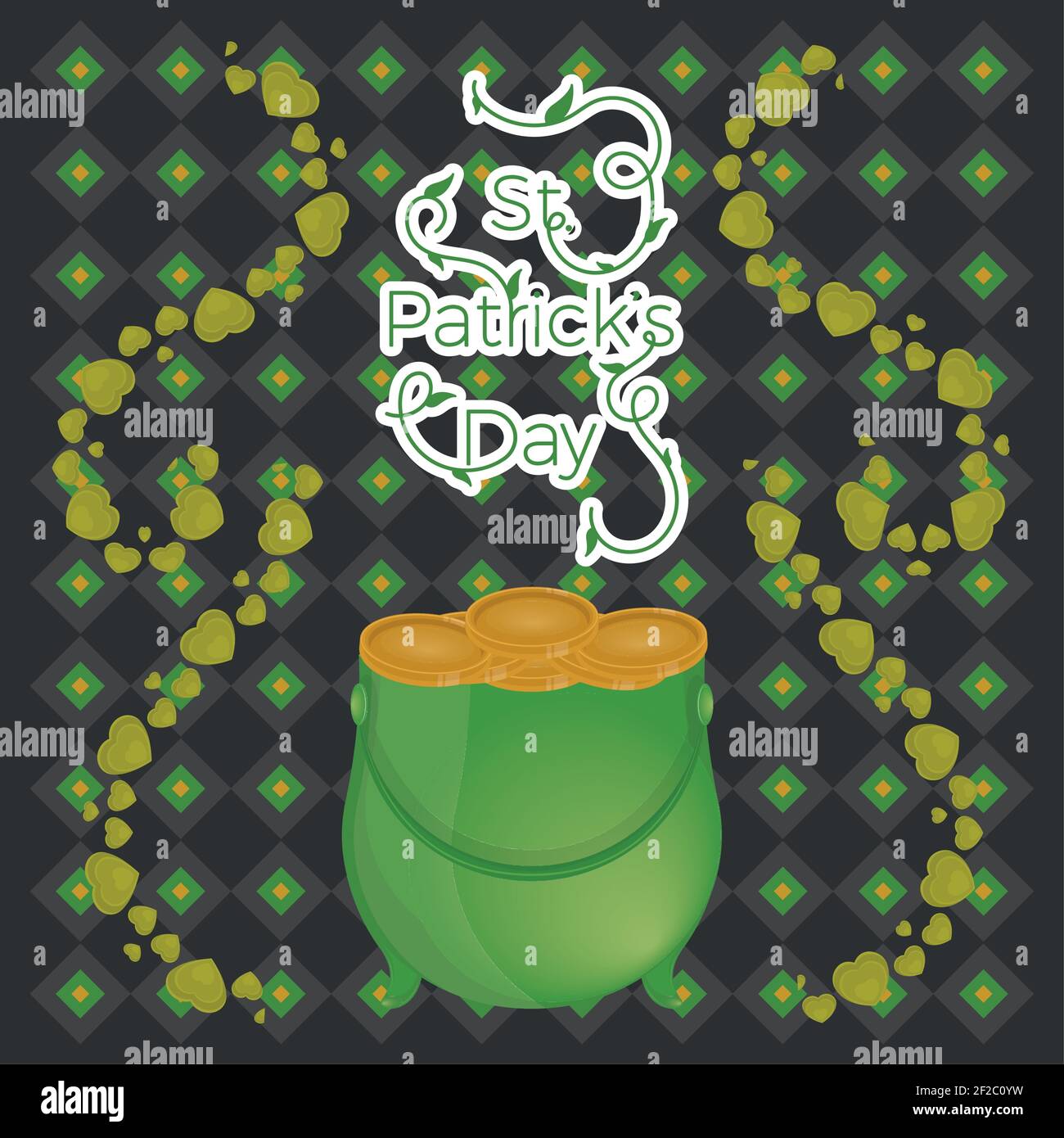 Gold coins pot . Saint patricks day card - Vector Stock Vector Image ...