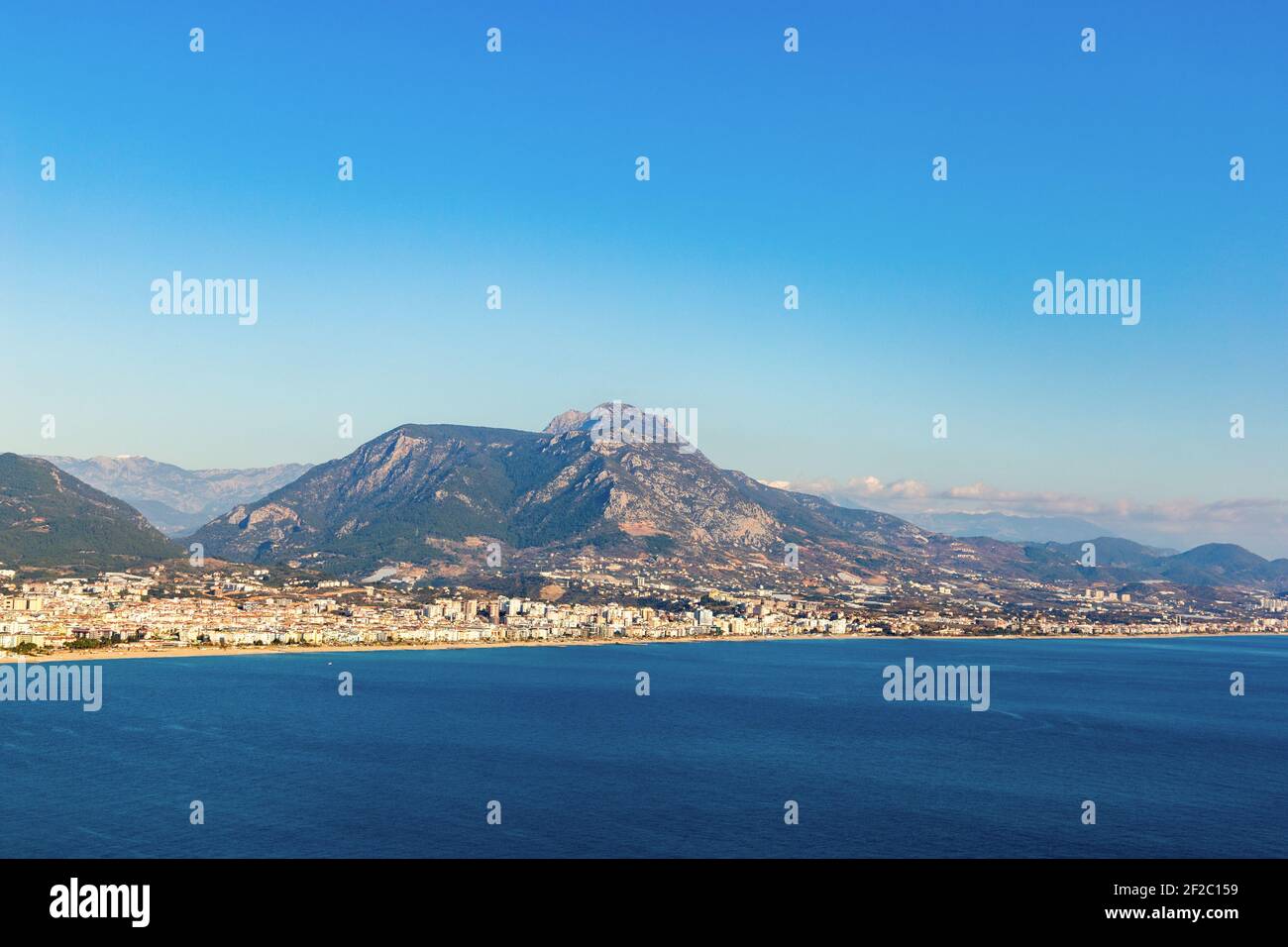 View of the Mediterranean coast Stock Photo - Alamy