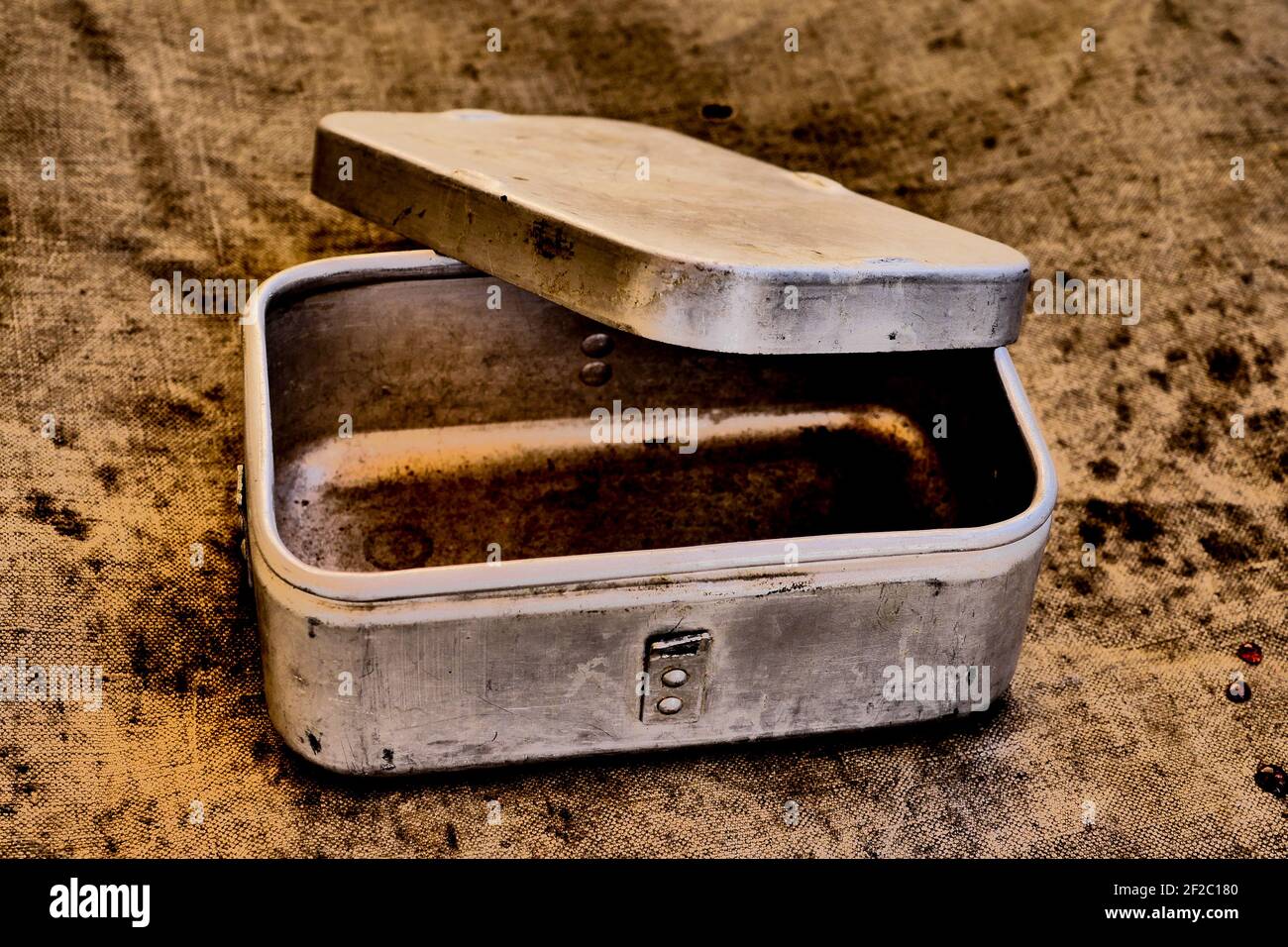 Military lunchbox, digitally filtered view, France, 50ies Stock Photo ...