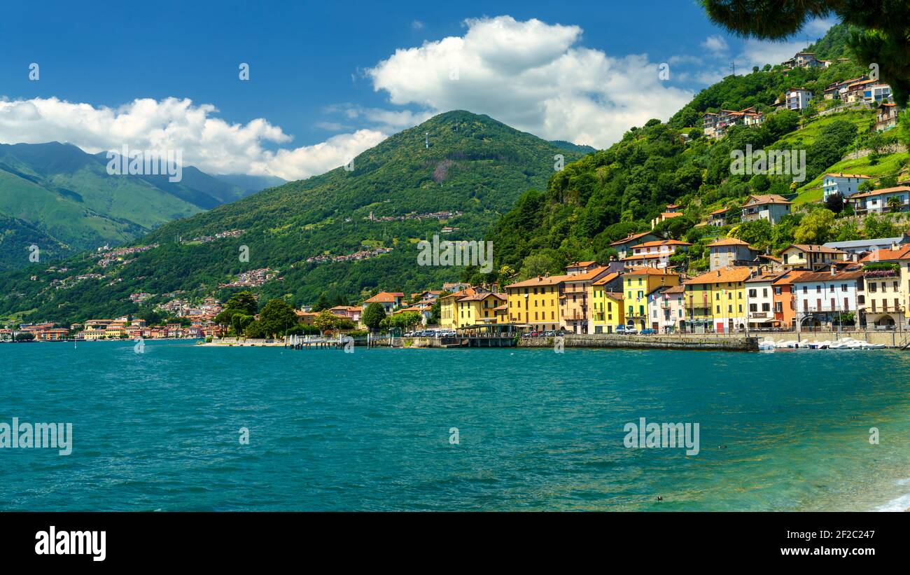 The lake of Como, or Lario, at Domaso in summertime Stock Photo - Alamy