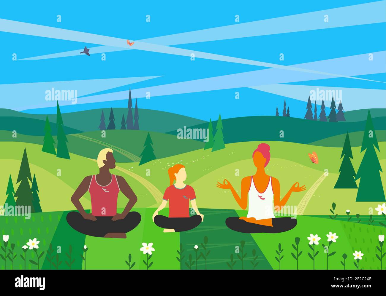 Fit happy people working outdoor Stock Vector Image & Art - Alamy