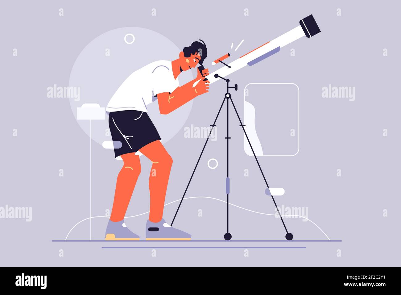 Optical telescope night Stock Vector Images - Alamy