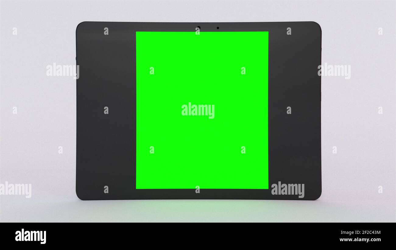 Internal structure of the laptop and green screen, computer generated ...