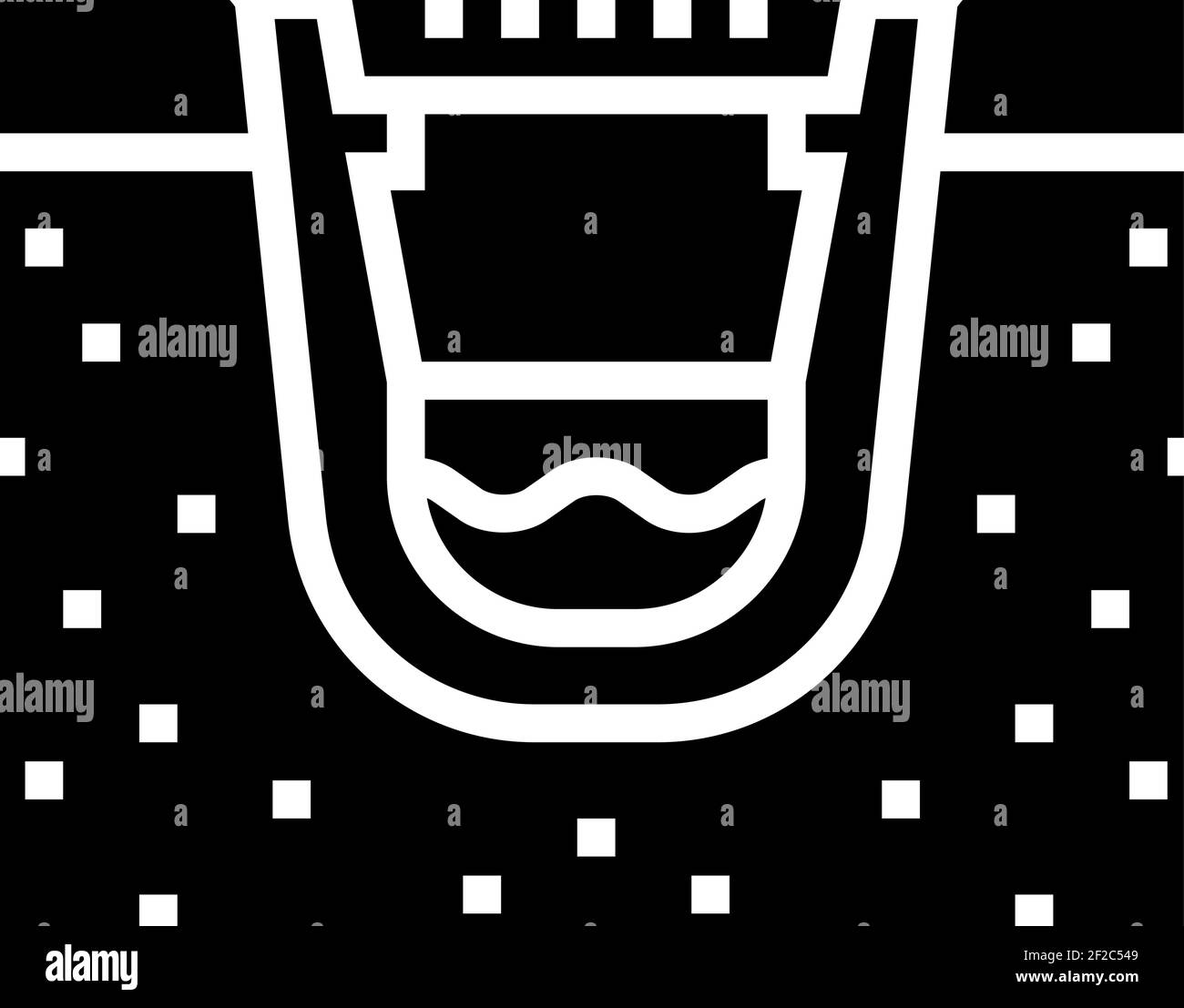 construction of drainage system glyph icon vector illustration Stock ...