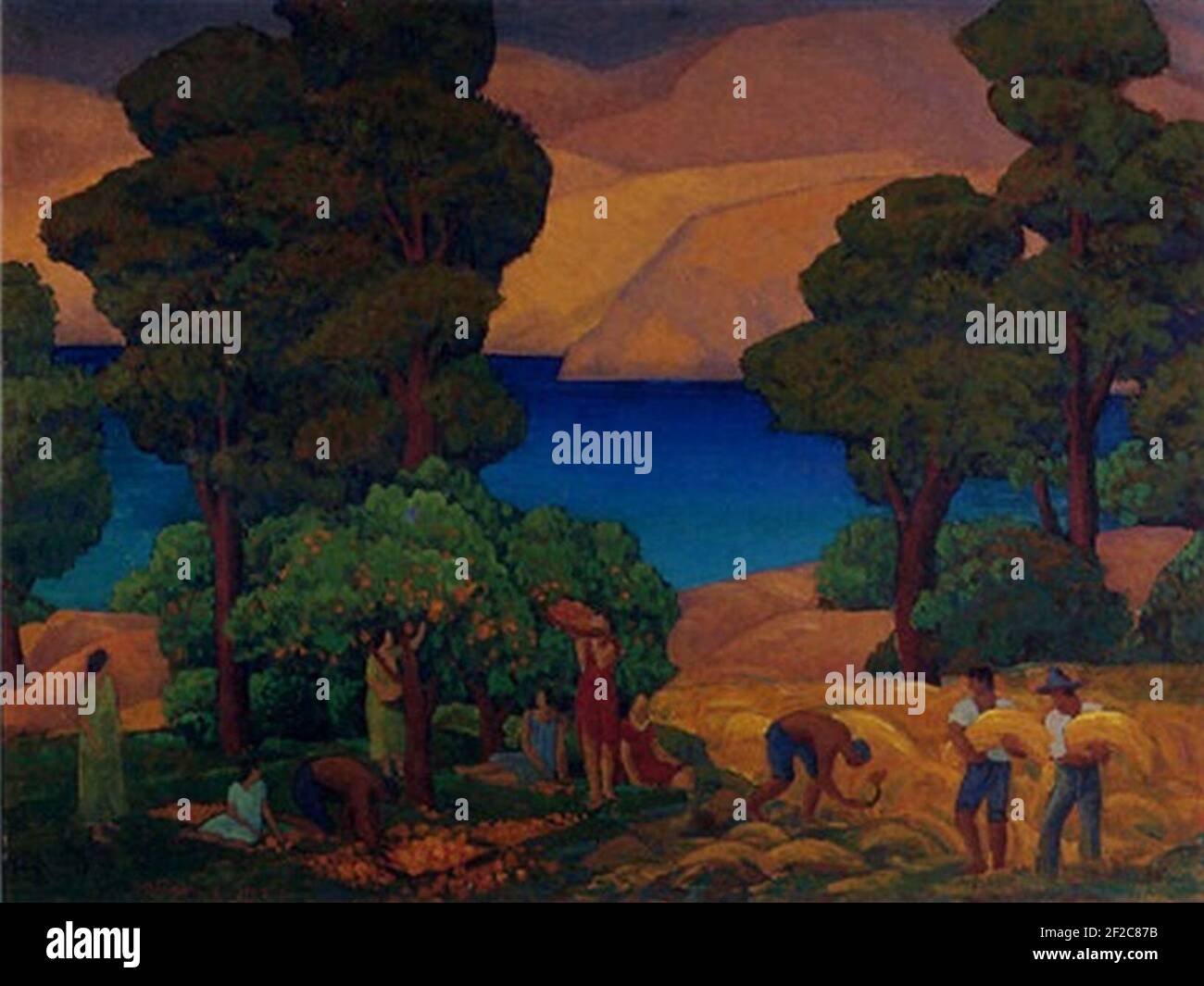 Arcadian California Harvest by Horatio Nelson Poole Stock Photo - Alamy