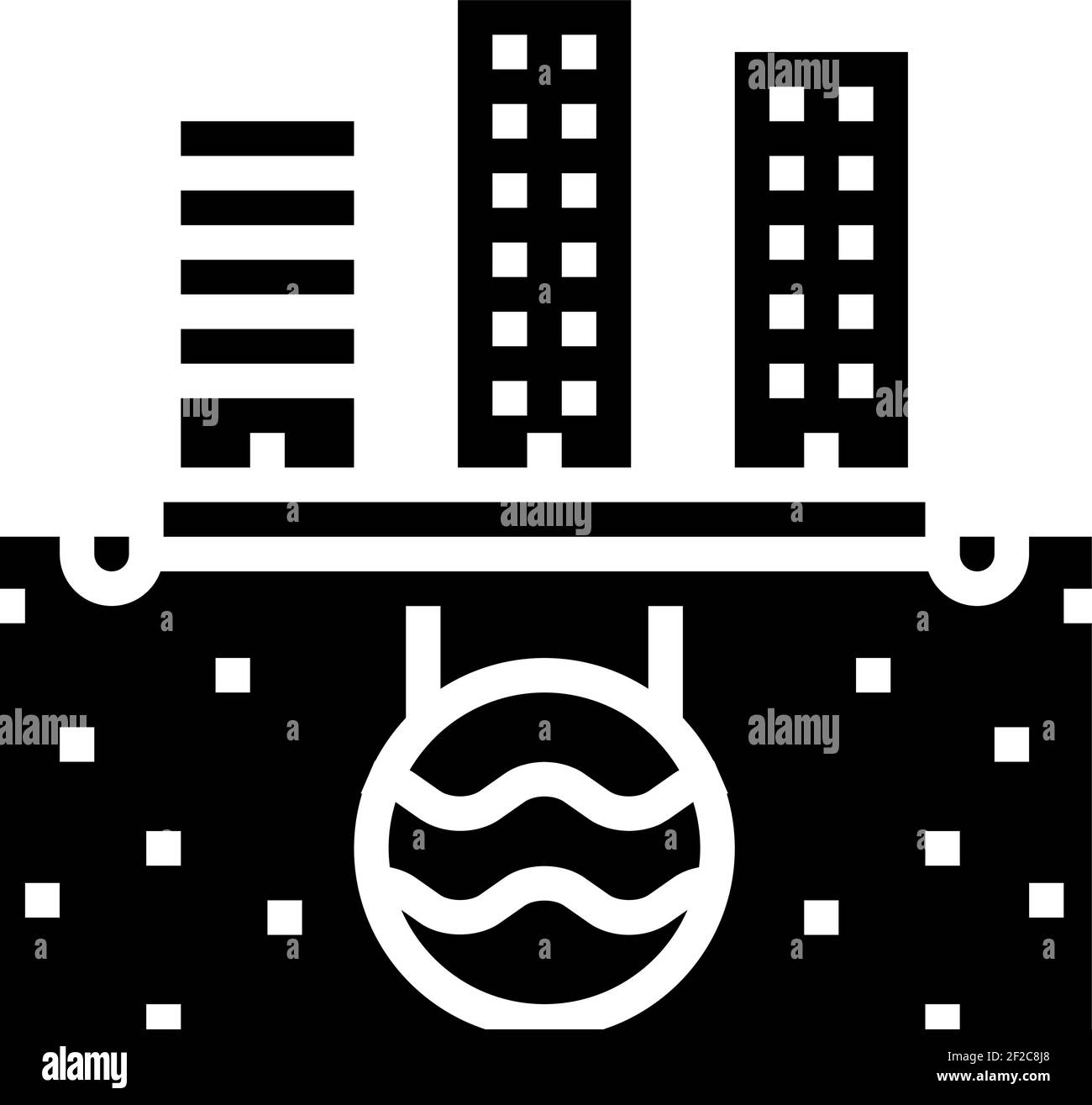 urban drainage system glyph icon vector illustration Stock Vector Image ...