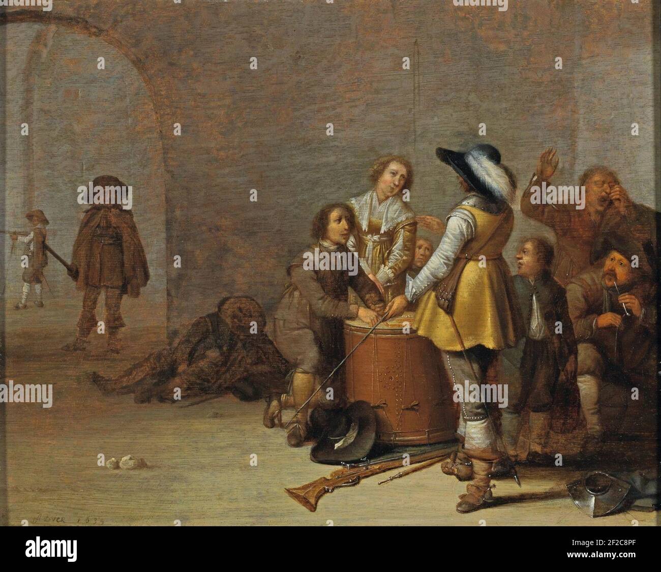 Pieter Symonsz. Potter - Soldaten in een wachtlokaal Stock Photo - Alamy