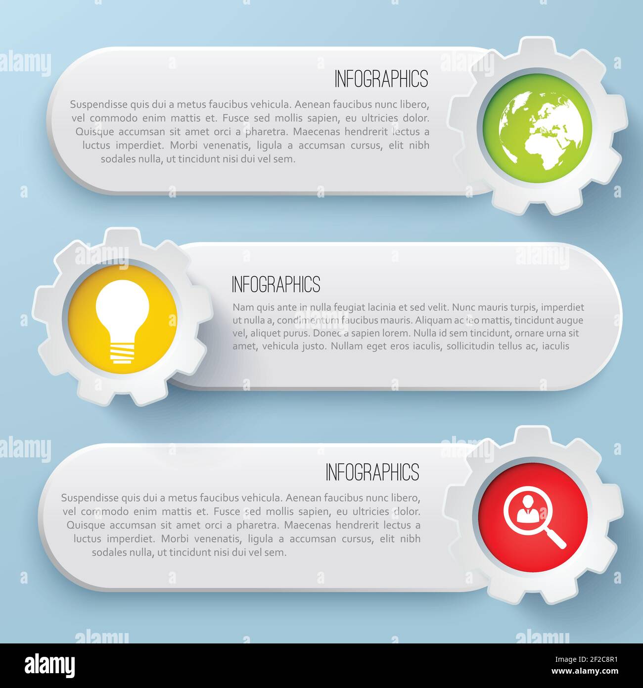 Flat set of horizontal business web design banners with colorful icons ...